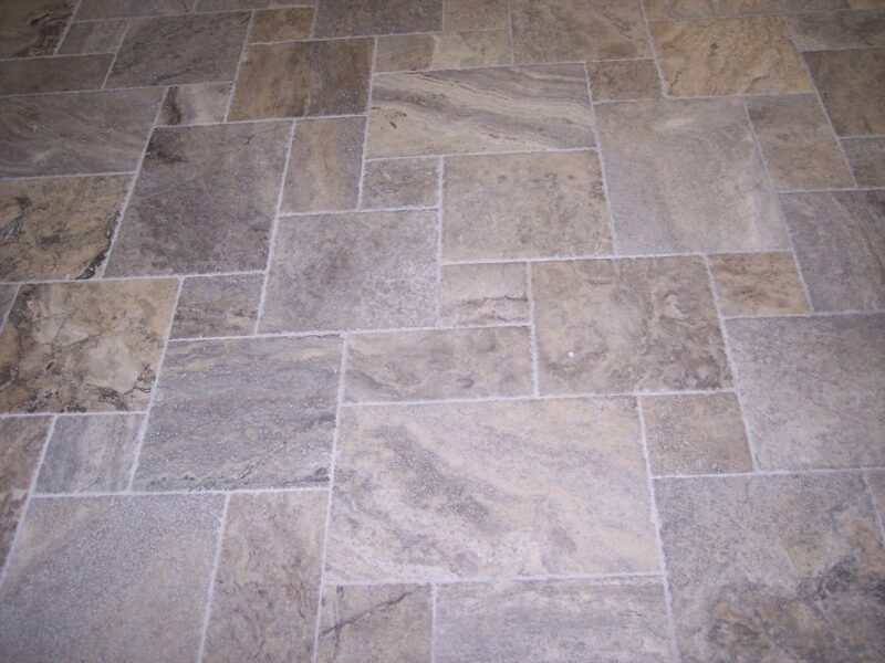 Silver Travertine French Pattern Brushed Tiles – StoneLocator