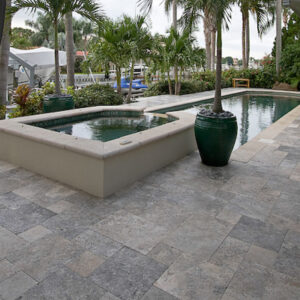 Silver Travertine French Pattern Pavers – StoneLocator